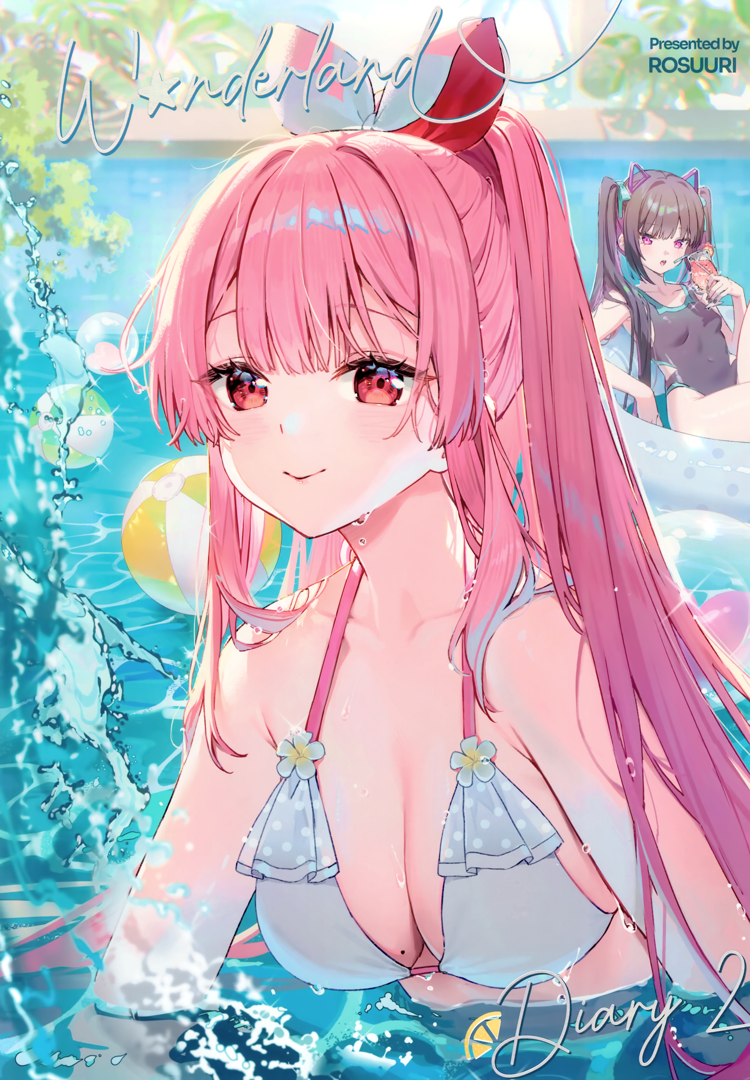 rosuuri (circle) rosuuri atelier live rosuuri (vtuber) animal ears bikini top bunny ears ...